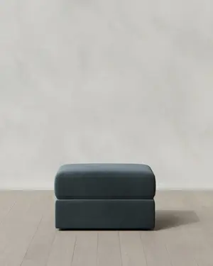 Quince Ashford Deep Seat Ottoman In Performance Velvet - Pine
