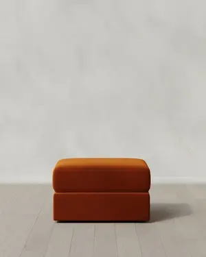 Quince Ashford Deep Seat Ottoman In Performance Velvet Rust
