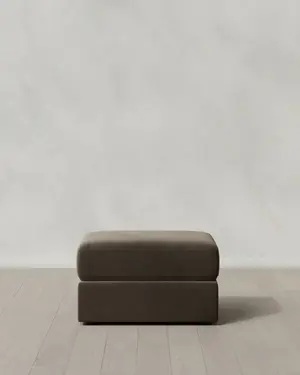 Quince Ashford Deep Seat Ottoman In Performance Velvet Sable