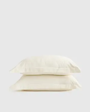 Quince Luxury Organic Flannel Sham Set - Ivory