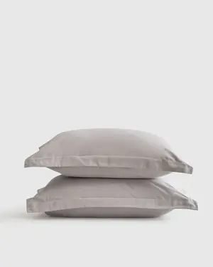 Quince Luxury Organic Flannel Sham Set Light Grey
