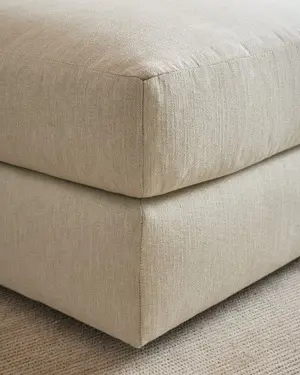 Quince Ashford Deep Seat Ottoman In Performance Basketweave - Ash