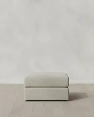 Quince Ashford Deep Seat Ottoman In Performance Basketweave - Flax