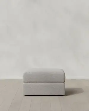 Quince Ashford Deep Seat Ottoman In Performance Basketweave - Fog