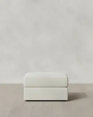 Quince Ashford Deep Seat Ottoman In Performance Basketweave - Ivory