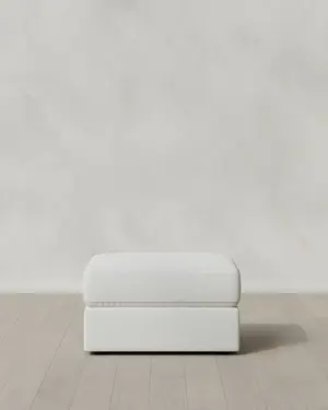 Quince Ashford Deep Seat Ottoman In Performance Basketweave - Snow