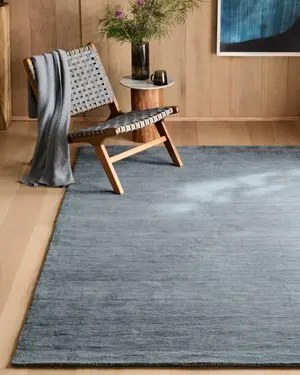 Quince Wells Hand-loomed Wool Rug - Blue