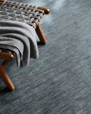 Quince Wells Hand-loomed Wool Rug - Blue