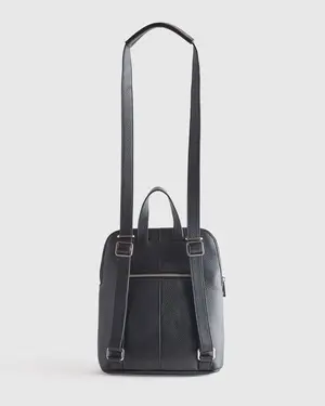 Quince Italian Leather Mini Convertible Backpack - Black