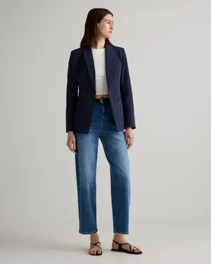 Quince Convertible Single-breasted Scuba Blazer - Deep Navy