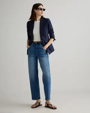 Quince Convertible Single-breasted Scuba Blazer - Deep Navy