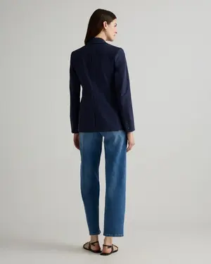 Quince Convertible Single-breasted Scuba Blazer - Deep Navy