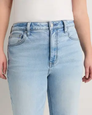 Quince Curvy Bella Stretch Relaxed Straight Jeans - Cool Blue