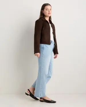 Quince Curvy Bella Stretch Relaxed Straight Jeans - Cool Blue