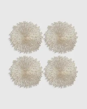 Quince Chilewich Pressed Bloom Placemats, Set Of 4 - Champagne