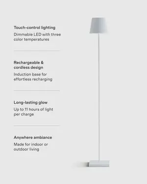 Quince Zafferano America Poldina Pro Rechargeable Floor Lamp Zafferano - White