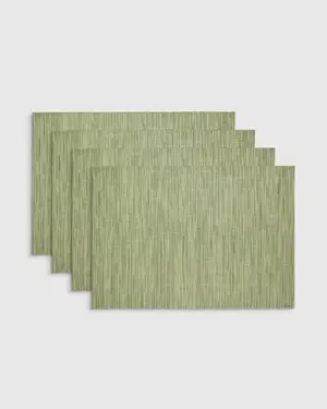 Quince Chilewich Bamboo Easy-care Rectangular Placemat, Set Of 4 - Spring Green