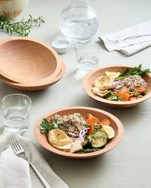 Quince Handcrafted Wooden Bowls, Set Of 4