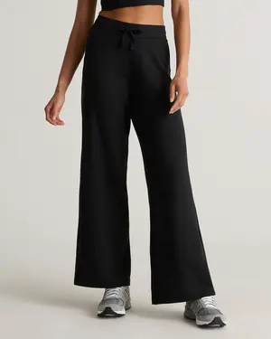 Quince Supersoft Fleece Wide Leg Pants - Black