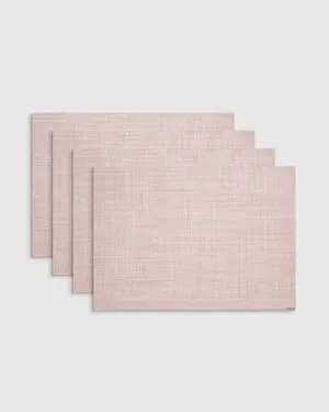 Quince Chilewich Mini Basketweave Easy-care Rectangular Placemat, Set Of 4 Blush
