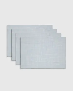 Quince Chilewich Mini Basketweave Easy-care Rectangular Placemat, Set Of 4 Sky