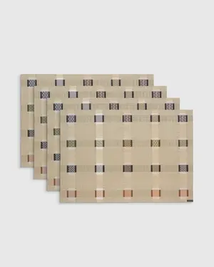 Quince Chilewich Sampler Easy-care Rectangular Placemat, Set Of 4 - Wheat