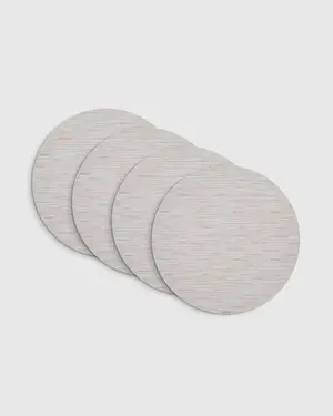 Quince Chilewich Bamboo Easy-care Round Placemat, Set Of 4 - Coconut