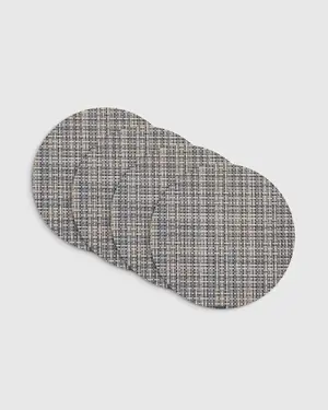 Quince Chilewich Basketweave Easy-care Round Placemat, Set Of 4 - Coast