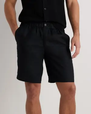 Quince 9" Linen Shorts - Black