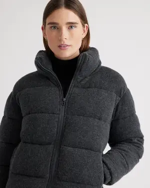 Quince Cashmere Puffer Jacket - Charcoal