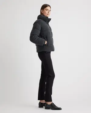 Quince Cashmere Puffer Jacket - Charcoal
