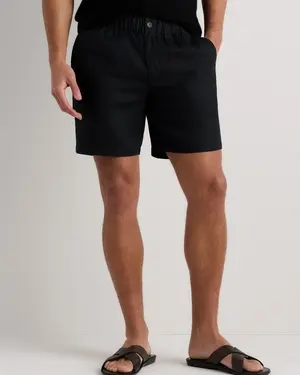 Quince 7" European Linen Shorts - Black