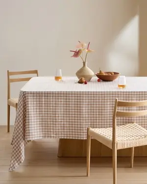 Quince European Linen Gingham Tablecloth - Cafe