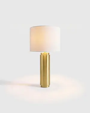 Quince Cylindrical Iron Table Lamp - Brass