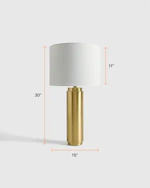 Quince Cylindrical Iron Table Lamp - Brass