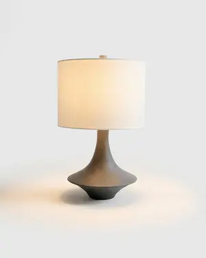 Quince Sculptural Resin Table Lamp - Black