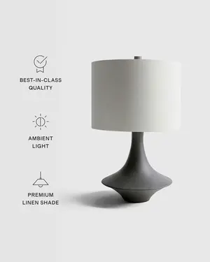 Quince Sculptural Resin Table Lamp - Black