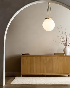 Quince Antiqued Steel And Glass Globe Pendant Light