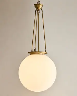 Quince Antiqued Steel And Glass Globe Pendant Light