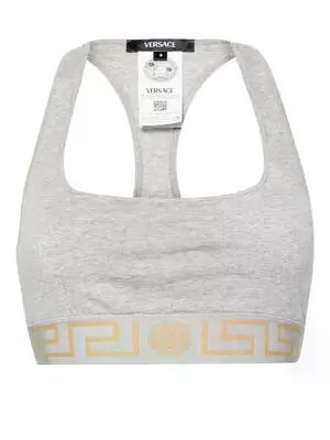 Versace Greca-underband Racerback Bralette - Grey