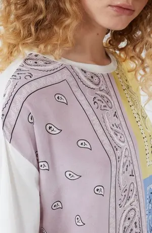 Max Mara Bandana Print Stretch Cotton & Silk Top