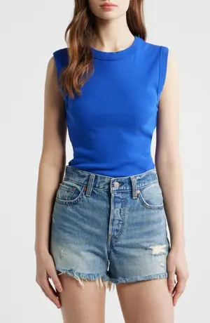 Free People Murphy Cotton Tank - Blue