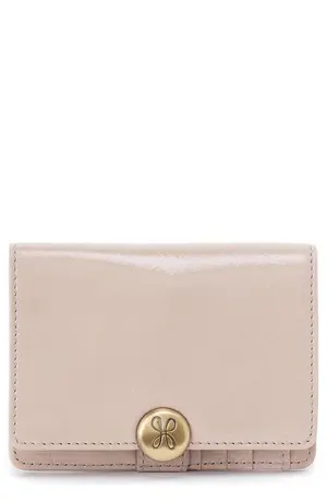 Hobo Small Hutton Leather Bifold Wallet - Stone Gloss