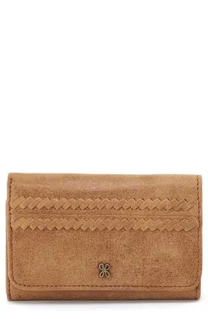 Hobo Jill Leather Trifold Wallet - Whiskey