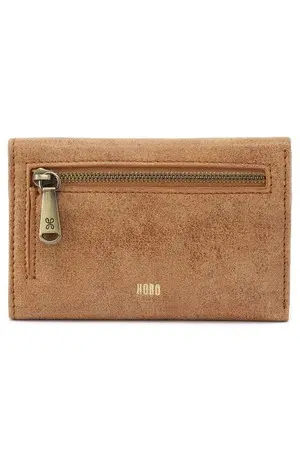 Hobo Jill Leather Trifold Wallet - Whiskey