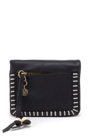 Hobo Mini Lumen Leather Bifold Wallet - Black