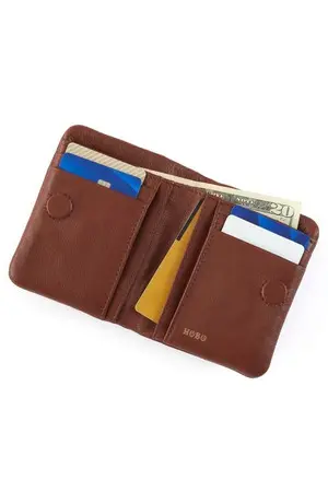 Hobo Mini Lumen Leather Bifold Wallet - Cocoa Bean