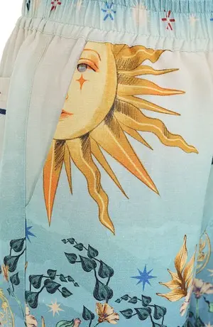 Agua Bendita Watts Solstice Print Cover-up Shorts - Blue