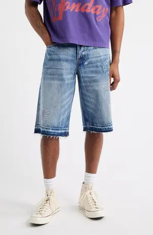 DIET STARTS MONDAY Sol Embroidered Denim Shorts