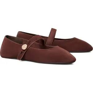 Tory Burch Romy Mary Jane Flat - Warm Brown